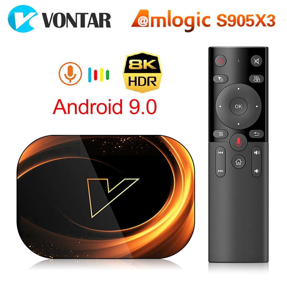 2020 VONTAR X3 8K Amlogic S905X3 4GB RAM 64GBกล่องทีวีAndroid 9.0 Set ...