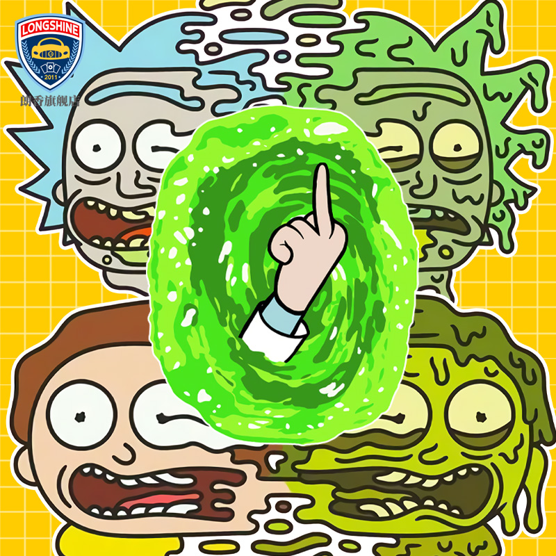 Car sticker scratches cover the front bumper Anime movie Rick and Morty ...