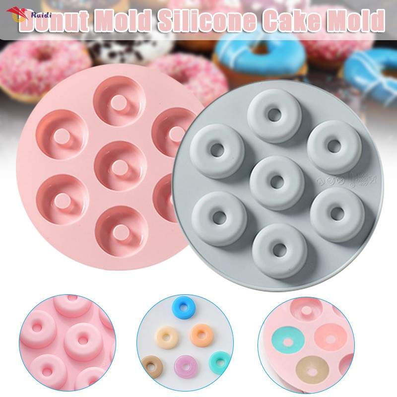 7 Cavity Silicone Doughnut Mold Round Cake Mold DIY Dessert Mold High ...
