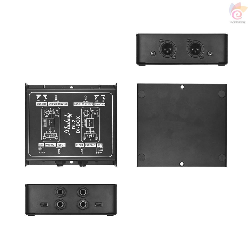 Nt Muslady Di - 2 อะแดปเตอร์แปลงสัญญาณ Dual - Channel Passive Di - Box Direct Injection สําหรับ ...