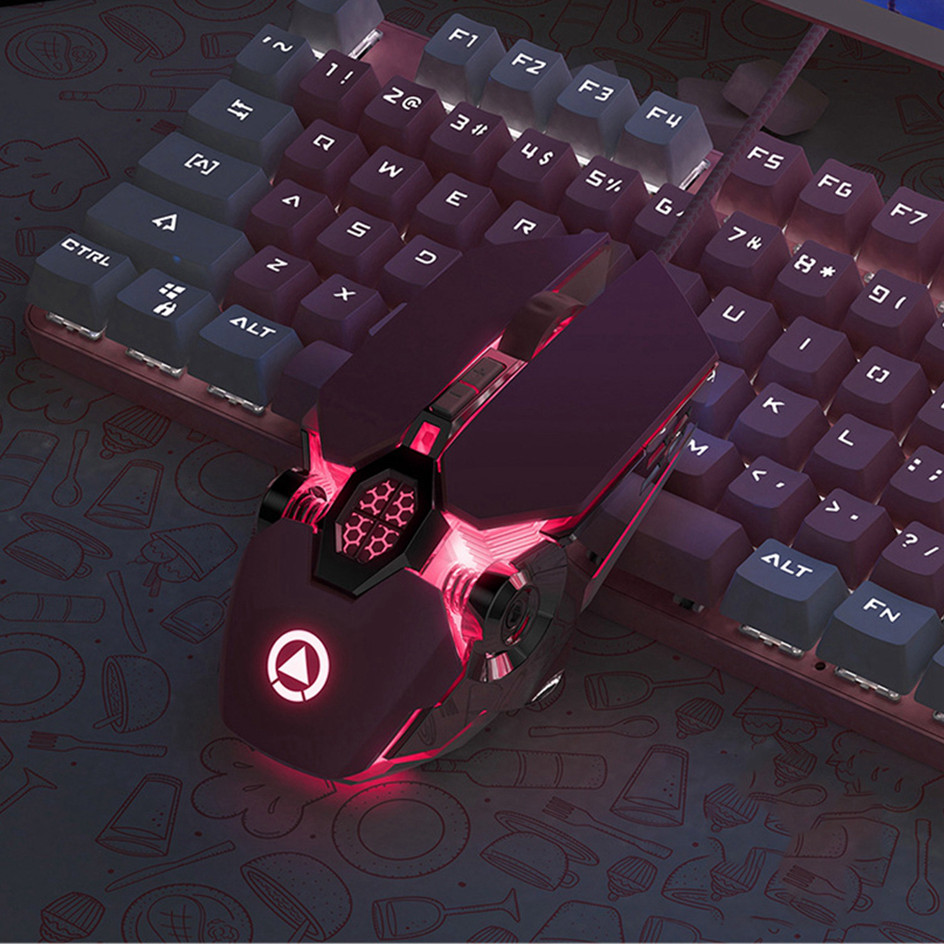 3200Dpi Pink Gaming Mouse Wired Girls Cute Mechanical Mouse Gaming ...