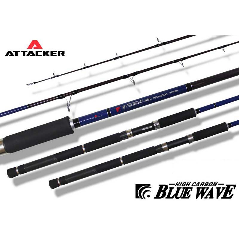 คันเบ็ดตกปลาใหญ่ ATTACKER BLUE WAVE ไกด์ที่มัขนาดใหญ่เสริมความแข็งแรงของตัวคันเบ็ดเพื่อสู้กับปลา ...
