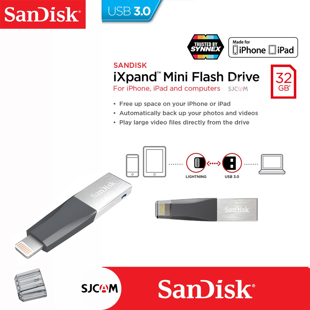 Sandisk iXpand Mini flash drive 32GB (SDIX40N_032G_GN6NN) แฟลชไดร์ฟ ...