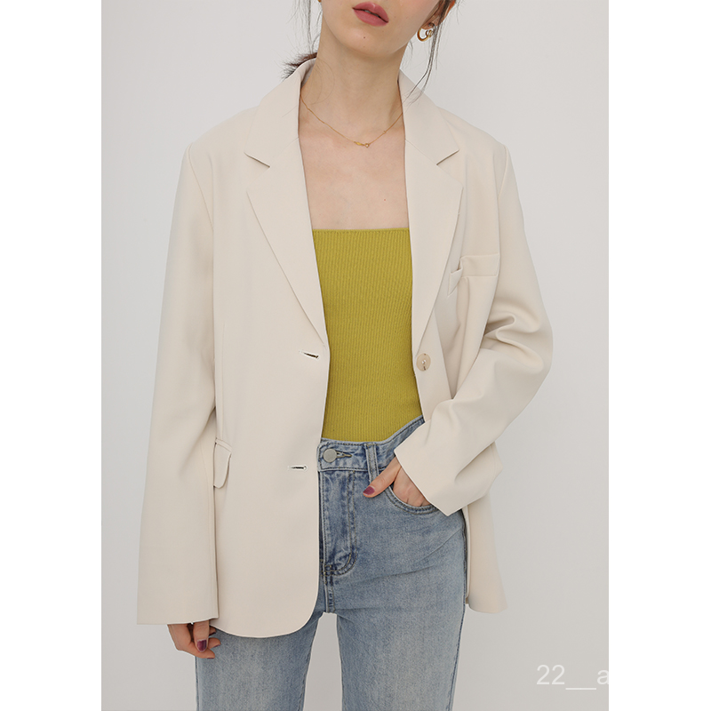 แจ็คเก็ตและเสื้อโค้ท ITFI เสื้อสูทสีขาวหญิงinsสั้นไปหน่อย2020ฤดูใบไม้ ...