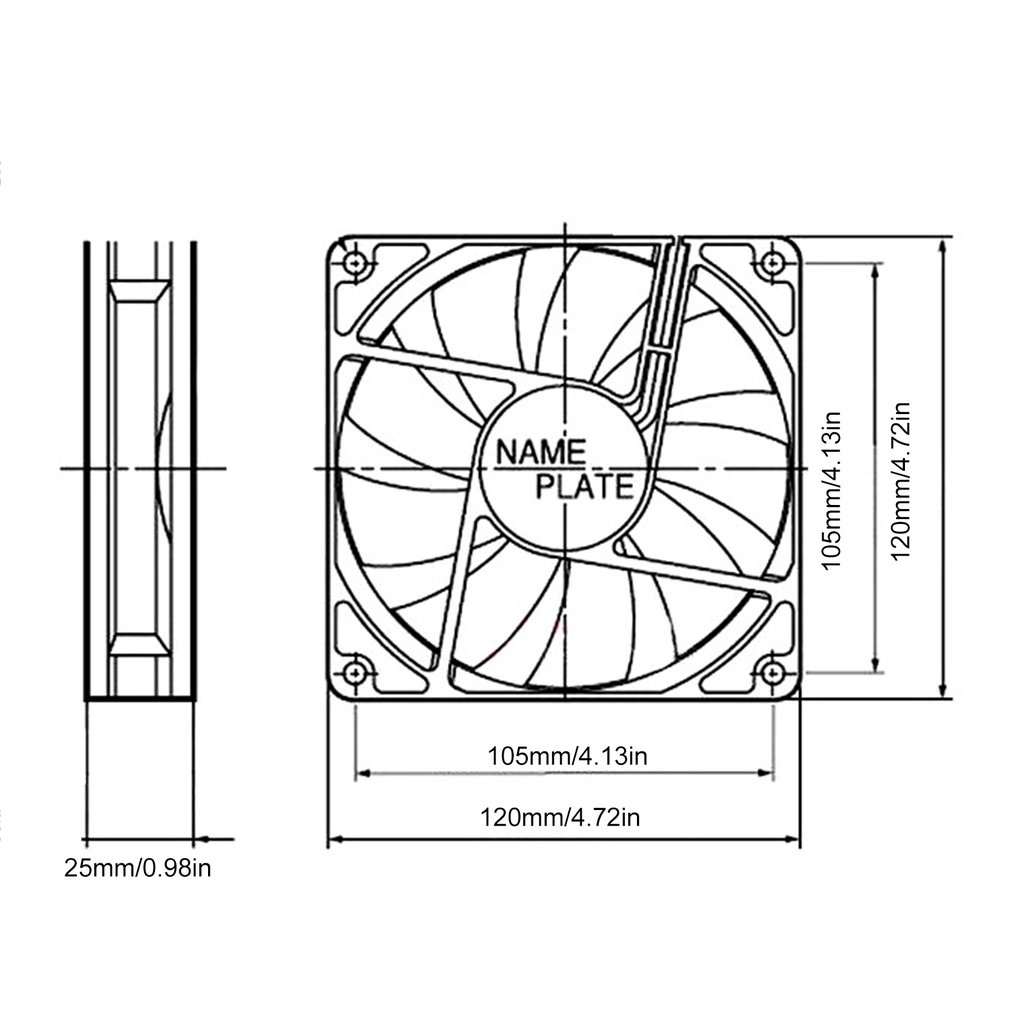 120mm pc computer fan 4 LED Light 12CM Fan PC CPU Cooling Cooler Fan ...