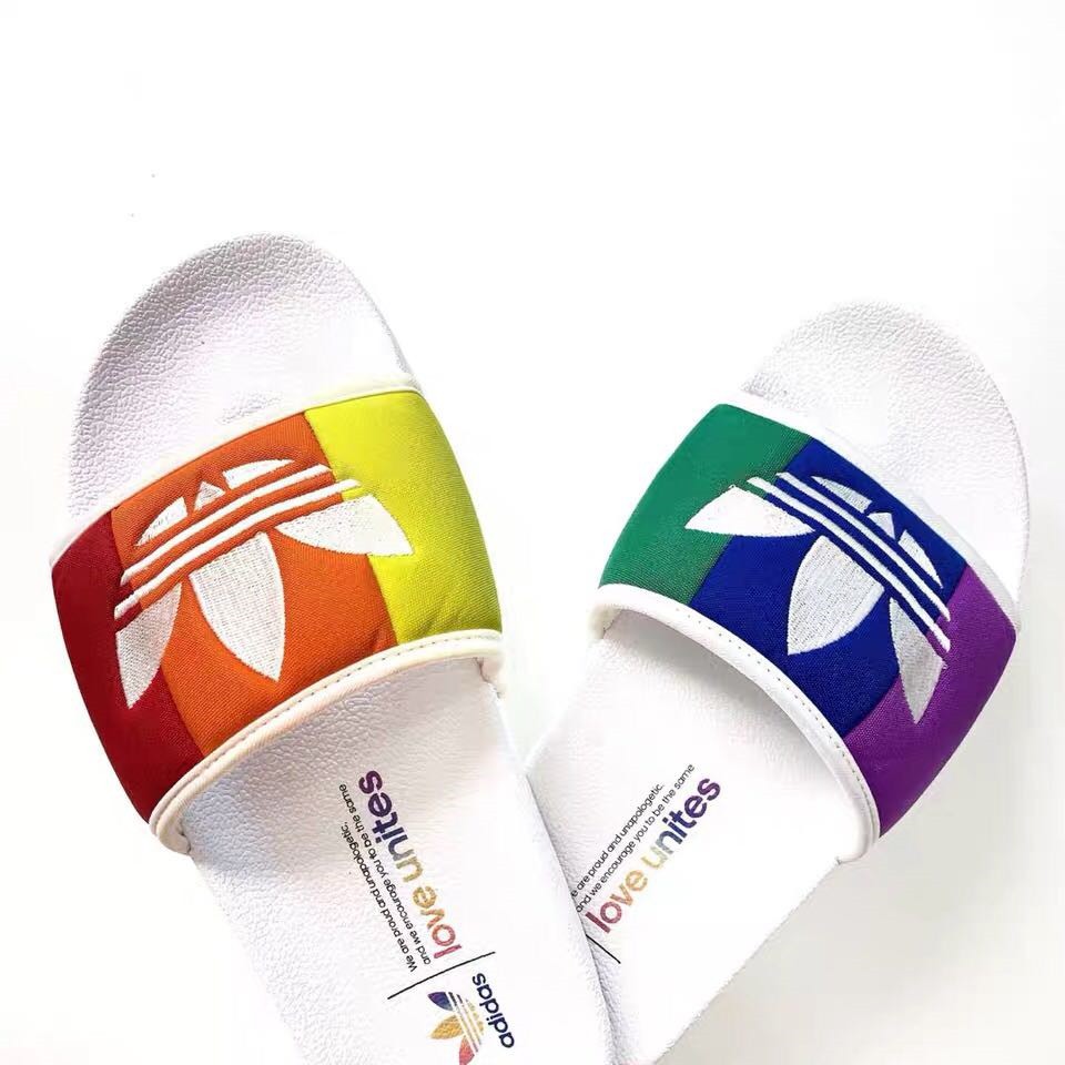 Adidas Ozweego Pride Rainbow Slippers Soft and Antiskid Beach Shoes 36 ...