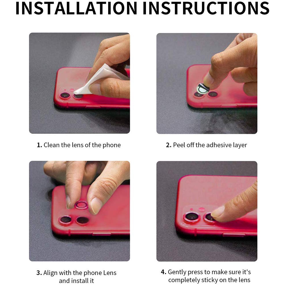 Camera Lens Protector iPhone 11 Tempered Glass Film Aluminum Alloy Lens ...