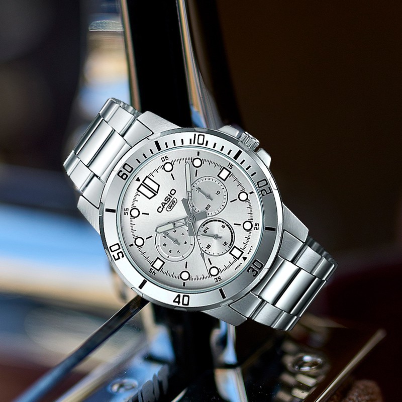 Casio Casioนาฬิกาผู้ชายแท้สามตาเรียบง่ายควอตซ์กันน้ำนาฬิกาผู้ชายMTP-VD300D-7E - kyqk2x9kmu ...