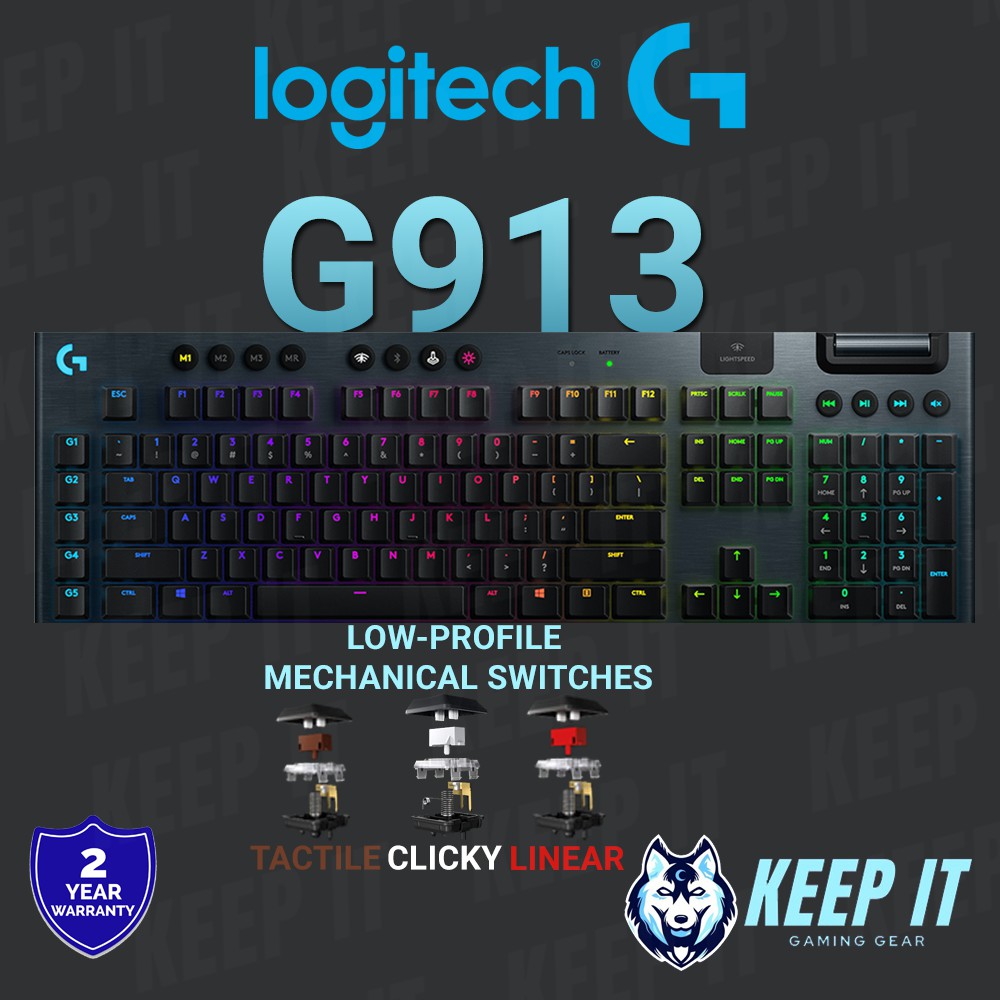 Logitech G913 KEYBOARD Model G913-GAMING-KB(TACTILE) - 9kspyg4mvm ...