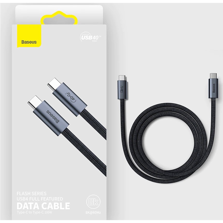 ถูกจริงส่งไวBaseus THUNDERBOLT 4 USB TypeC ความเร็ว 40 Gbps PD 2.0 สาย ...