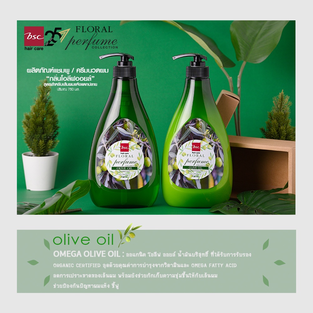 BSC HAIR CARE Conditioner Floral Perfume Collection Omega Olive Oil 750 ...