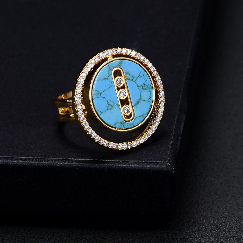 GODKI 2022 Trendy Round Shape Charms Cubic Zircon Statement Ring for ...