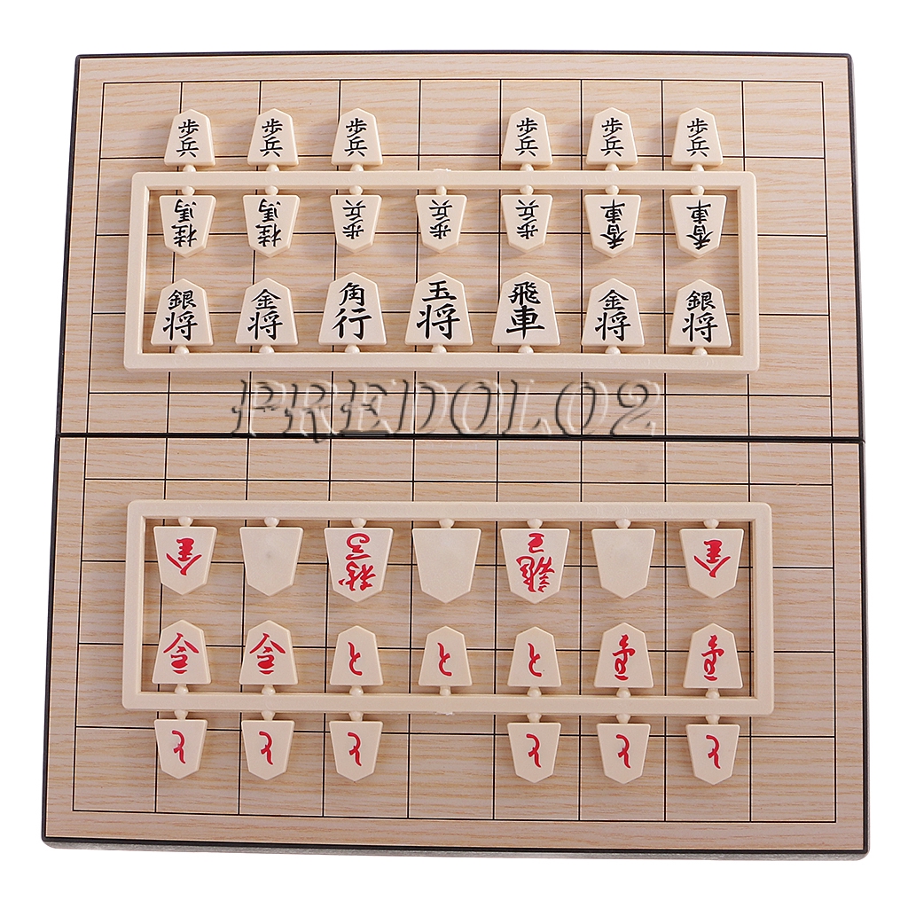 Magnetic Japanese Chess Shogi Game Set with Wooden Board Table Portable ...