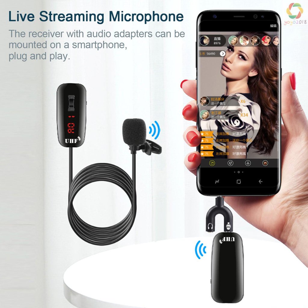 [Ready Stock] UHF Lavalier Lapel Wireless Microphone Recording Live ...