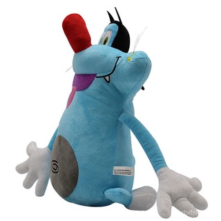 [] 38cm Oggy and The Cockroaches Plush Doll Fat Cat Oggy Soft Stuffed ...