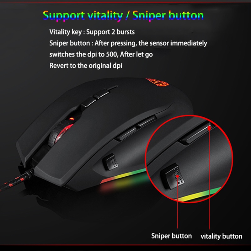 Motospeed V80 RGB Profissional 5000 DPI Gaming Gamer Mouse USB Computer ...