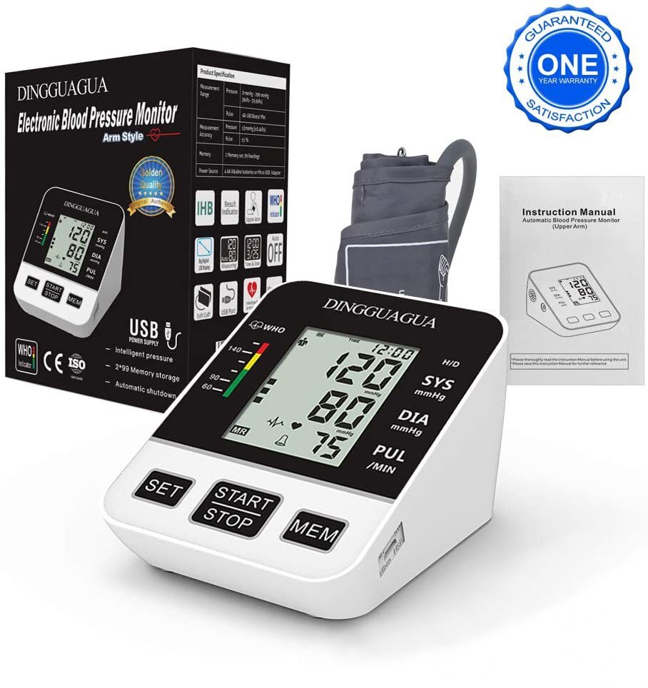 Blood Pressure Meter Monitor Upper Arm Automatic Digital Blood Pressure ...