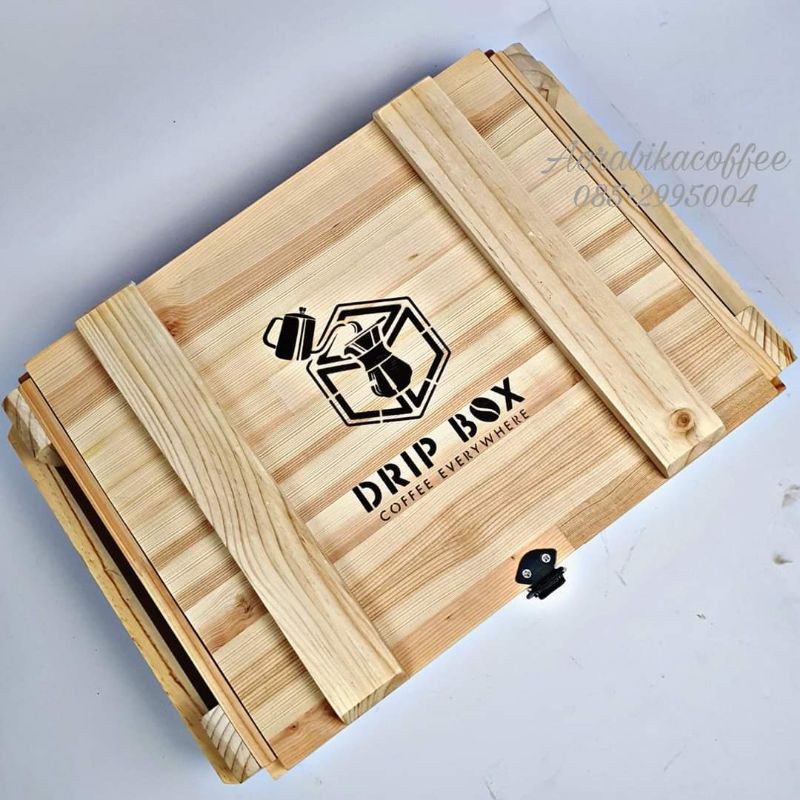 ☒ ชุดทำกาแฟสด Drip Box กล่องไม้ มีขาตั้งเหล็ก (งานแฮนด์เมด) | Shopee ...