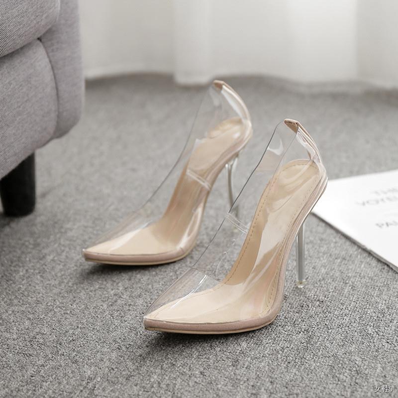 Clear PVC Transparent Pumps Sandals Perspex Heel Stilettos High Heels ...