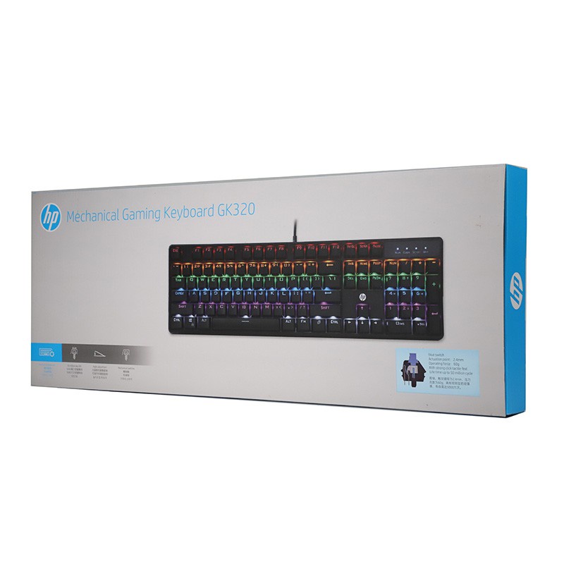 คีย์บอร์ดHP GK320 MECHANICAL KEYBOARD 104 KEYS BLUE SWITCH - bt7bg00el5 ...