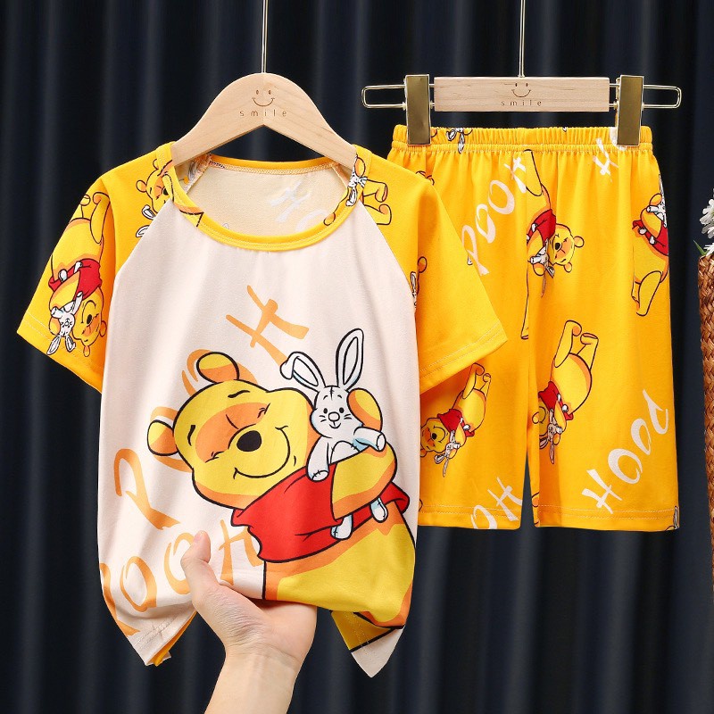 ชุดนอนเด็กลายการ์ตูนแบบน่ารักนื้อผ้านิ่มใส่สบาย100cm 150cm พร้อมส่งจาก