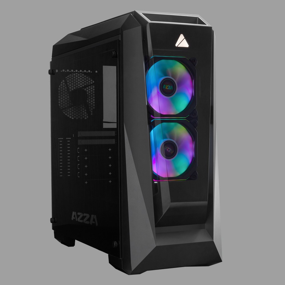 AZZA Mid Tower Tempered Glass RGB Gaming Case Chroma 410A - Black ...