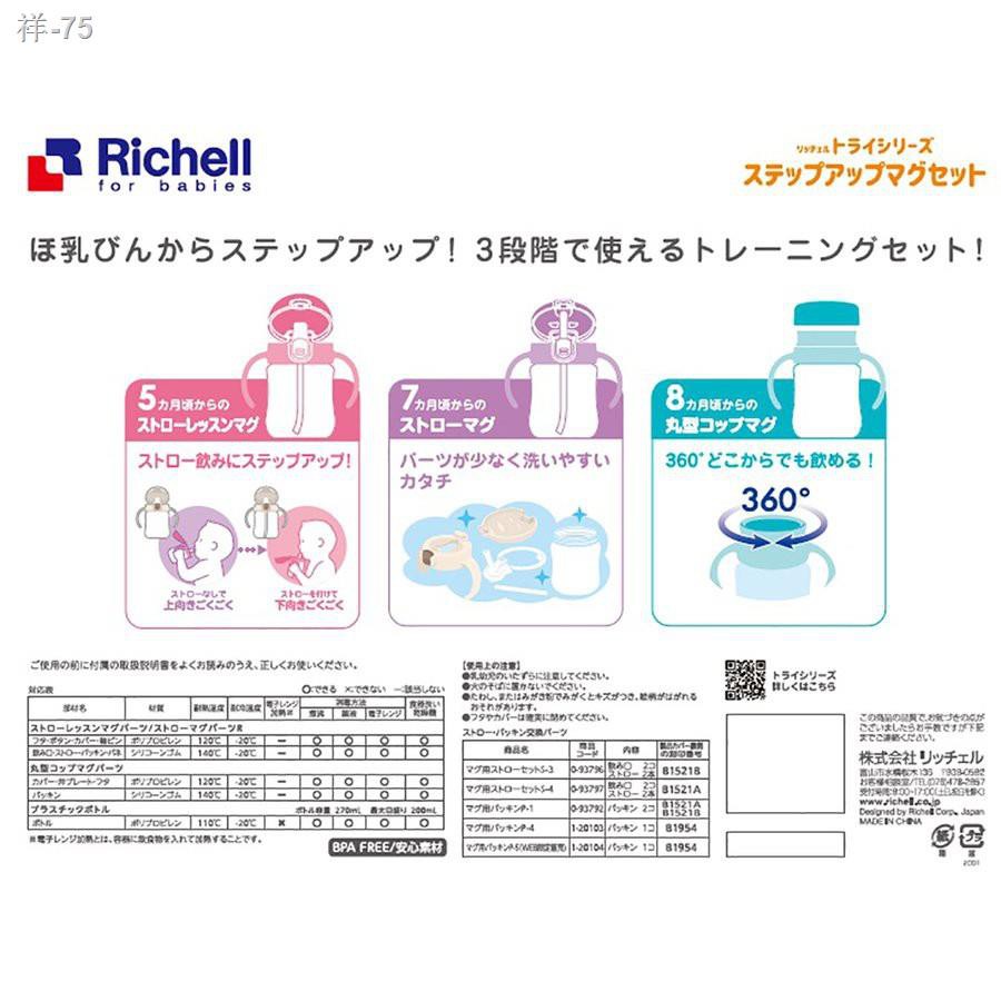 Richell TLI Step Up Baby Cup Set ริเชล ชุดเซ็ตแก้วหัดดื่มรุ่น พร้อมฝา ...