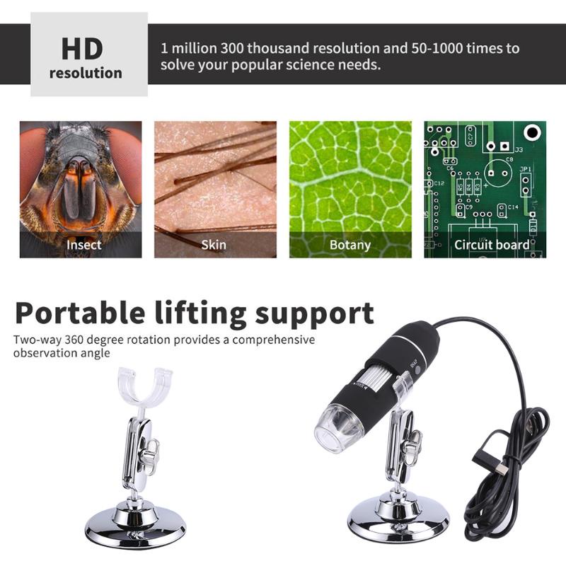 กล้องจุลทรรศน์เลนส์1600X Mega Pixels USB Microscope 1000X 5000X Digital ...