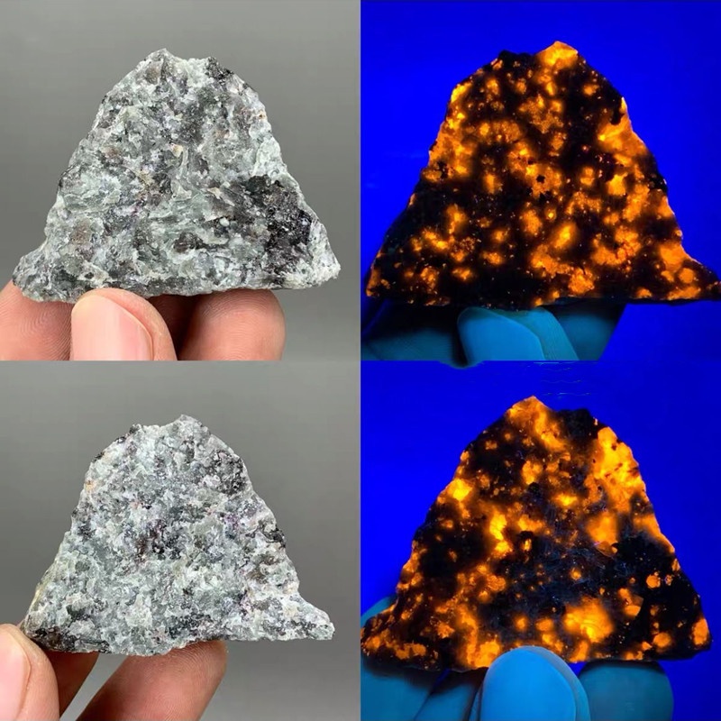 แร่Natural Flame Fire stone Syenite containing fluorescent sodalite ...