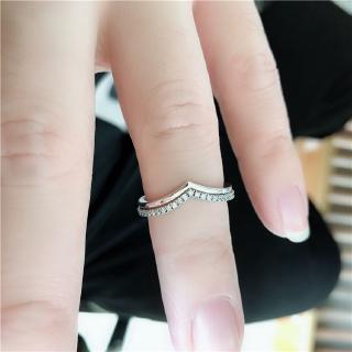 แหวนเงินแท้ 100% pandora ลูกปัด wishbone 925 196315 | Shopee Thailand