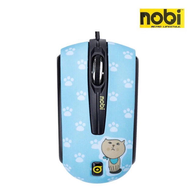 MOUSE (เมาส์) OPTICAL NOBI รุ่น NM-51-BL(สีฟ้า)เพ้นท์ลาย ดีไซน์ทันสมัย ...