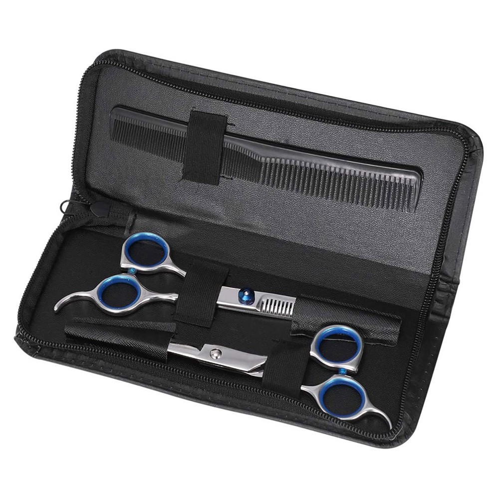Hair Cutting Shears Kit (2 Scissors, Cape, Comb, Case and 2 Clips ...