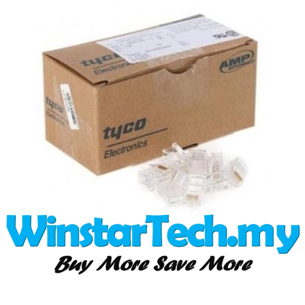 High Quality AMP RJ45 CAT5E CAT6 CAT 6 Modular Plug Connector x 100pcs ...