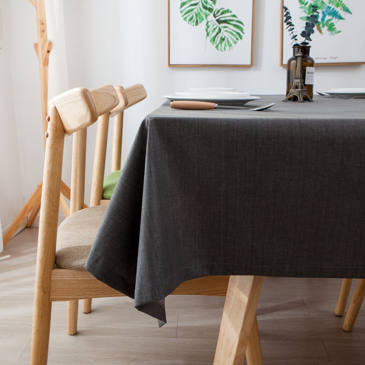 Cotton and linen waterproof tablecloth linen plain plain Japanese ...