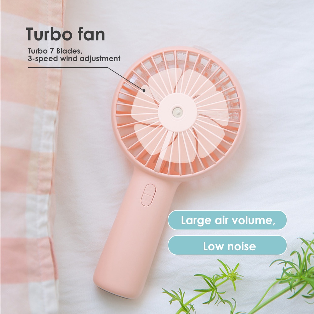 Battery Portable Water Spray Mist Fan Electric USB Rechargeable ...