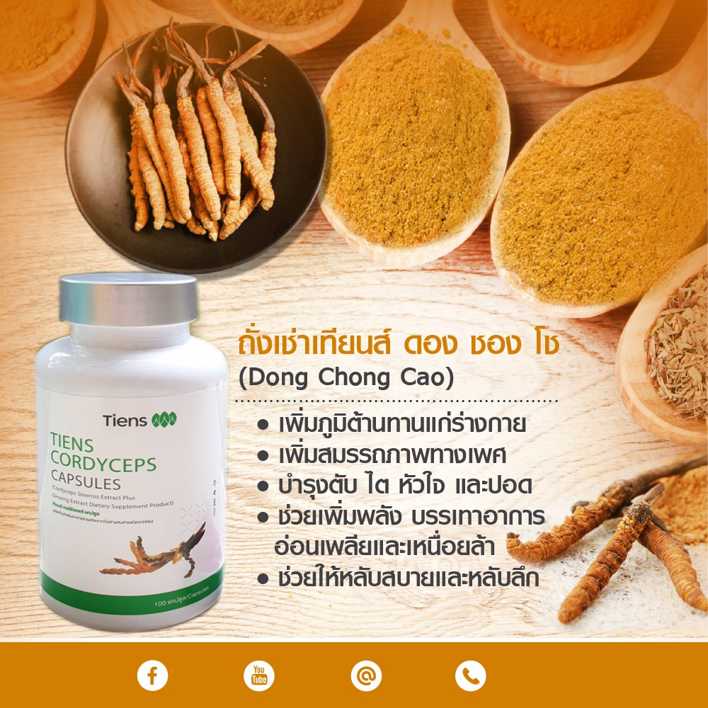 ถั่งเช่าเทียนส์ (ซื้อ 1 แถม 1) สายพันธุ์ทิเบตแท้ 100 แคปซูล ของแท้ 100 ...