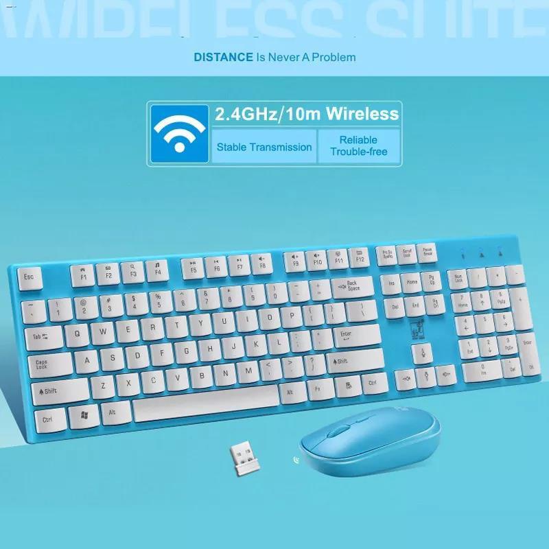 New 2.4Ghz Wireless Keyboard Mouse Combo USB Slim Ergonomic Multimedia ...