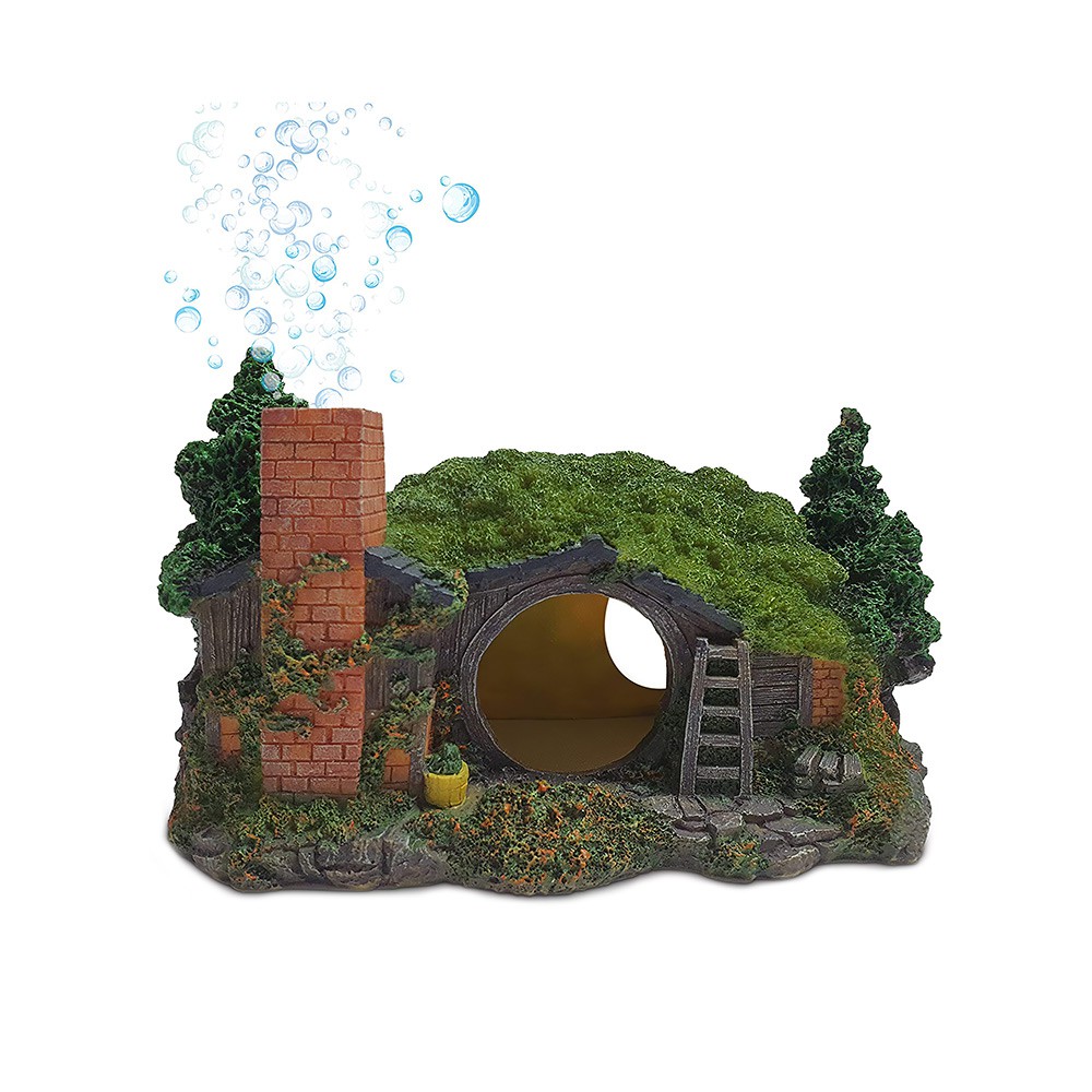 Y03-Fish Tank Decoration Hobbit House Resin Fish Cave Aquarium ...