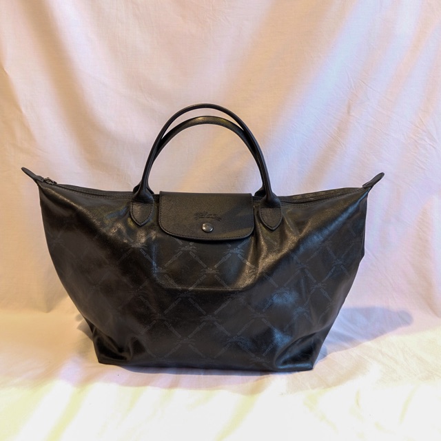 Longchamp LM metal ไซส์ M หูสั้น ลายตารางม้า มือสอง - usedbynatchayaa - ThaiPick