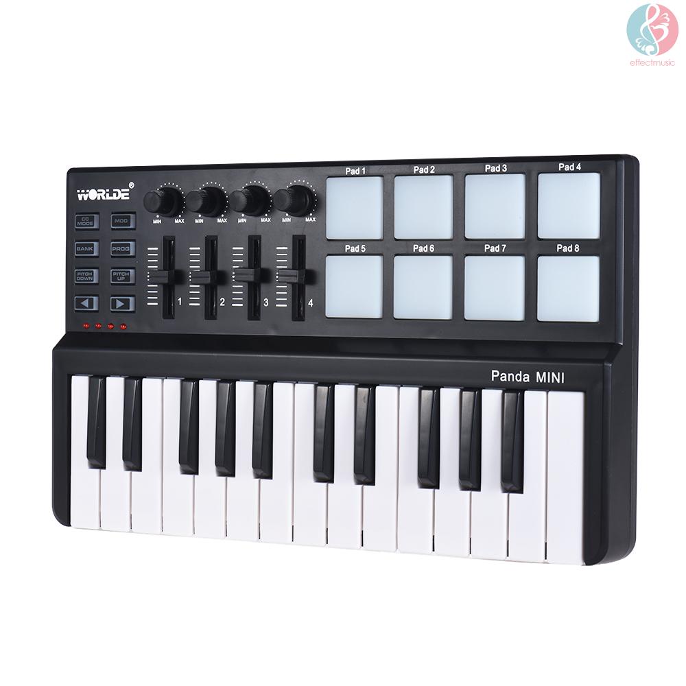 Worlde Panda Mini 25-Key Ultra-Portable Usb Midi อุปกรณ์ควบคุมแป้นพิมพ์ ...