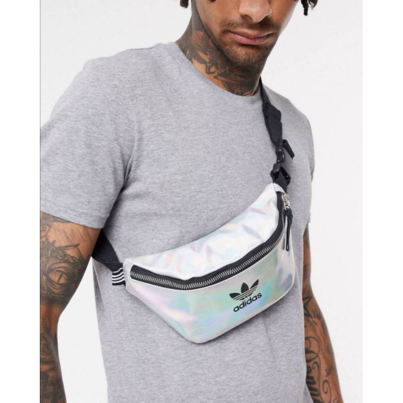 แท้ Adidas bum bag -Silver shinehologram กระเป๋าคาดอก คาดเอว อาดิดาส สี ...