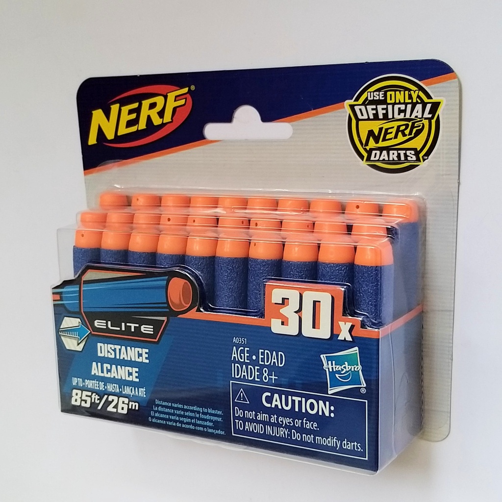 NERF OFFICIAL ELITE 30 x DARTS N-STRIKE DISTANCE ALCANCE HASBRO REFILL ...