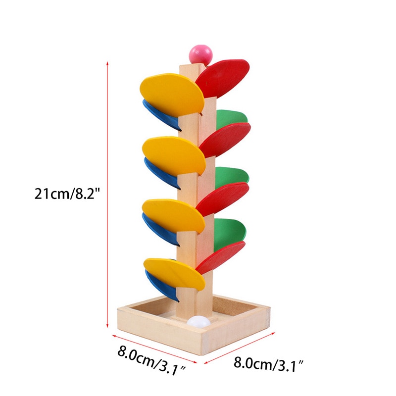 Wooden Ball Run Track Tree Baby Kids Children Intelligence Educational ...