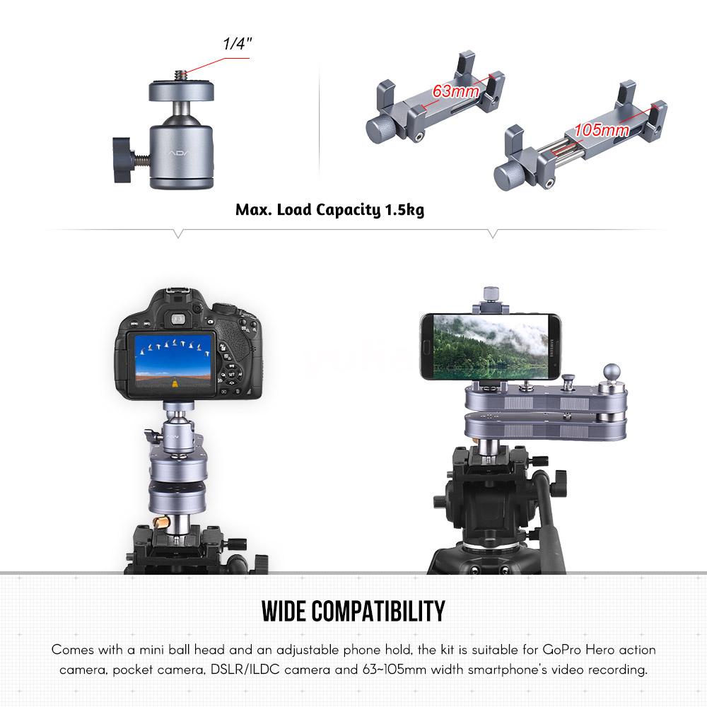 Portable Camera Video Slider with Panning and Linear Motion Extends Up ...