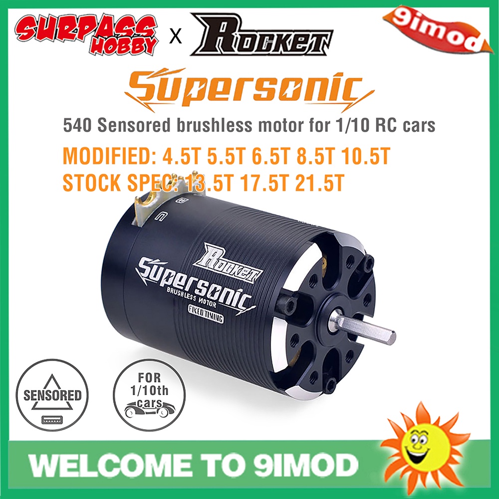 Rocket Supersonic 540 10.5T 21.5T Sensored Brushless Fixed Timing Motor ...
