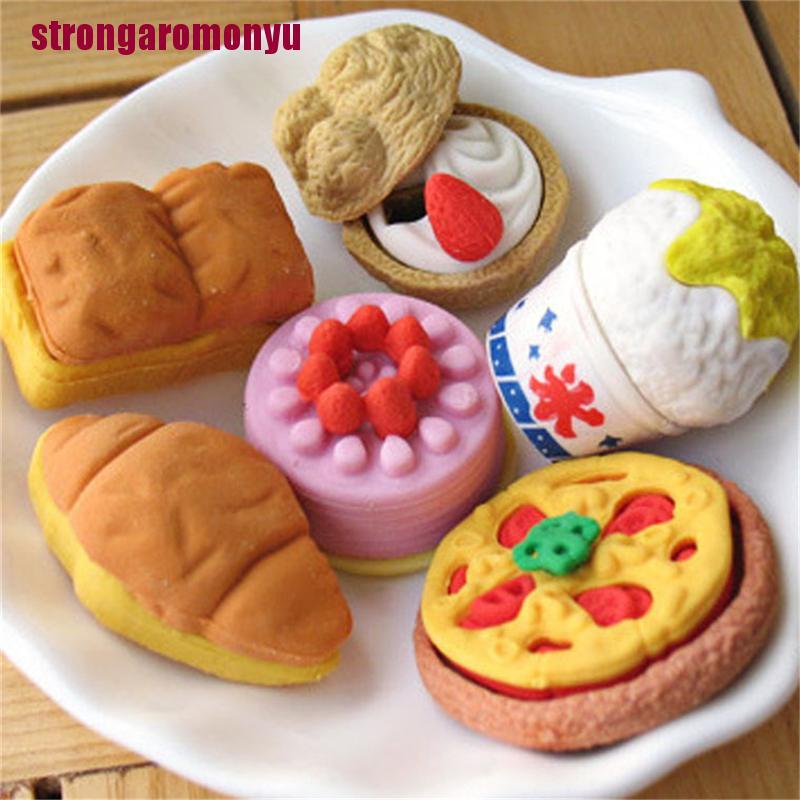 ( N979 ) ยางลบรูปคัพเค้กบิสกิตคุกกี้ครีมแบบสุ่ม 4 ชิ้น - strongaromonyu ...