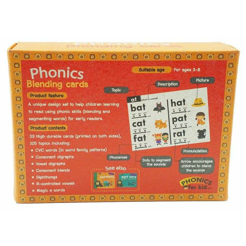 Vanda Learning การ์ดหัดอ่านโฟนิค Phonics blending cards การ์ดฝึกอ่านโฟน ...