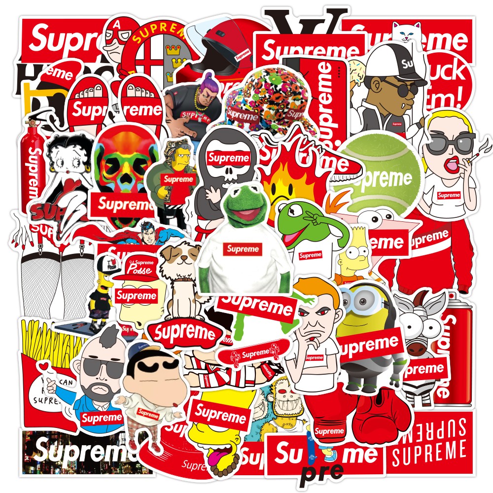 พร้อมส่งSup Supreme camping sticker สติกเกอร์กันน้ำรูปแบบที่แตกต่างกัน ...