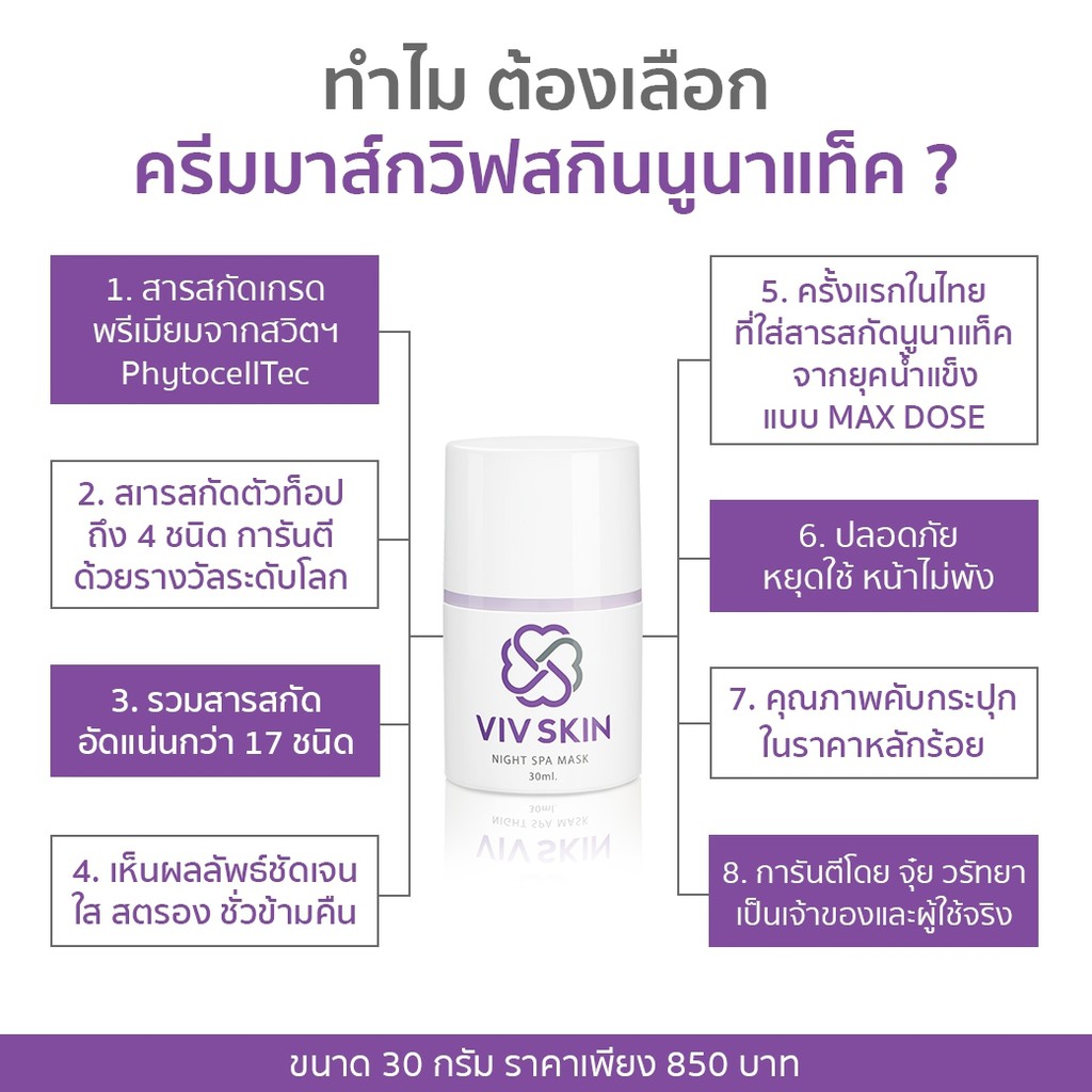 VIV SKIN Night Spa Mask - วิฟสกินไนท์สปามาส์ก - รวมจัดส่งฟรี - vivskin ...