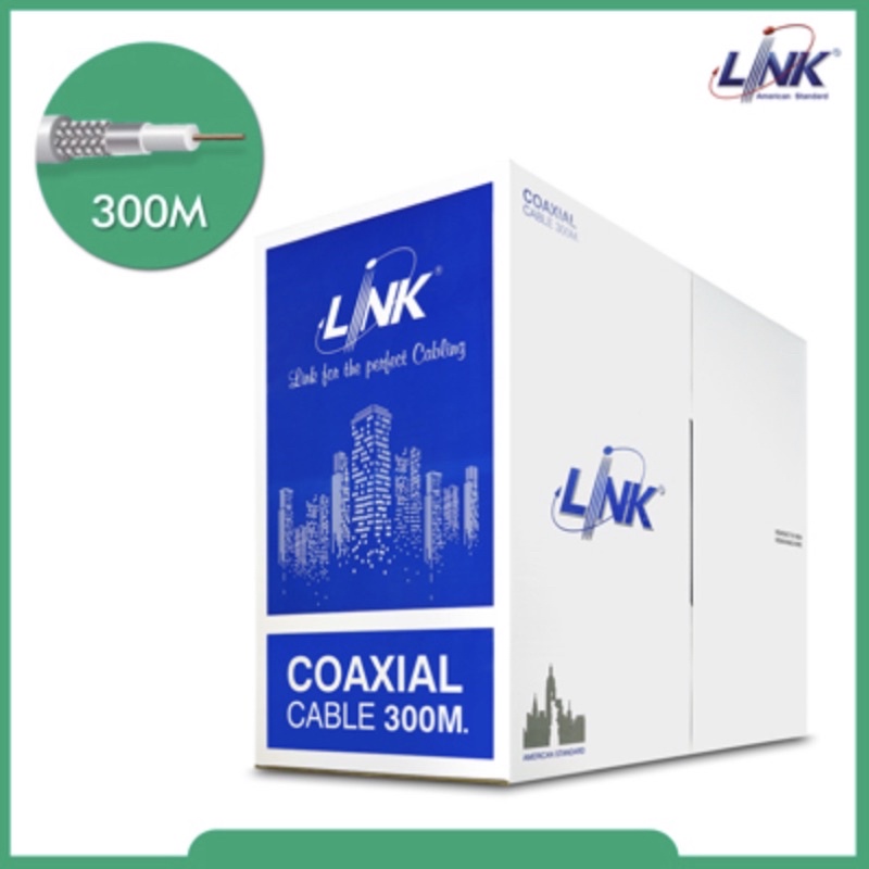 LINK CB-0109 RG 6/U Cable White Jacket, 60% Shield STANDARD 300m./Pull Box. | Shopee Thailand